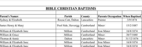 Bible Christian registers | Records, statistics and registers | My ...